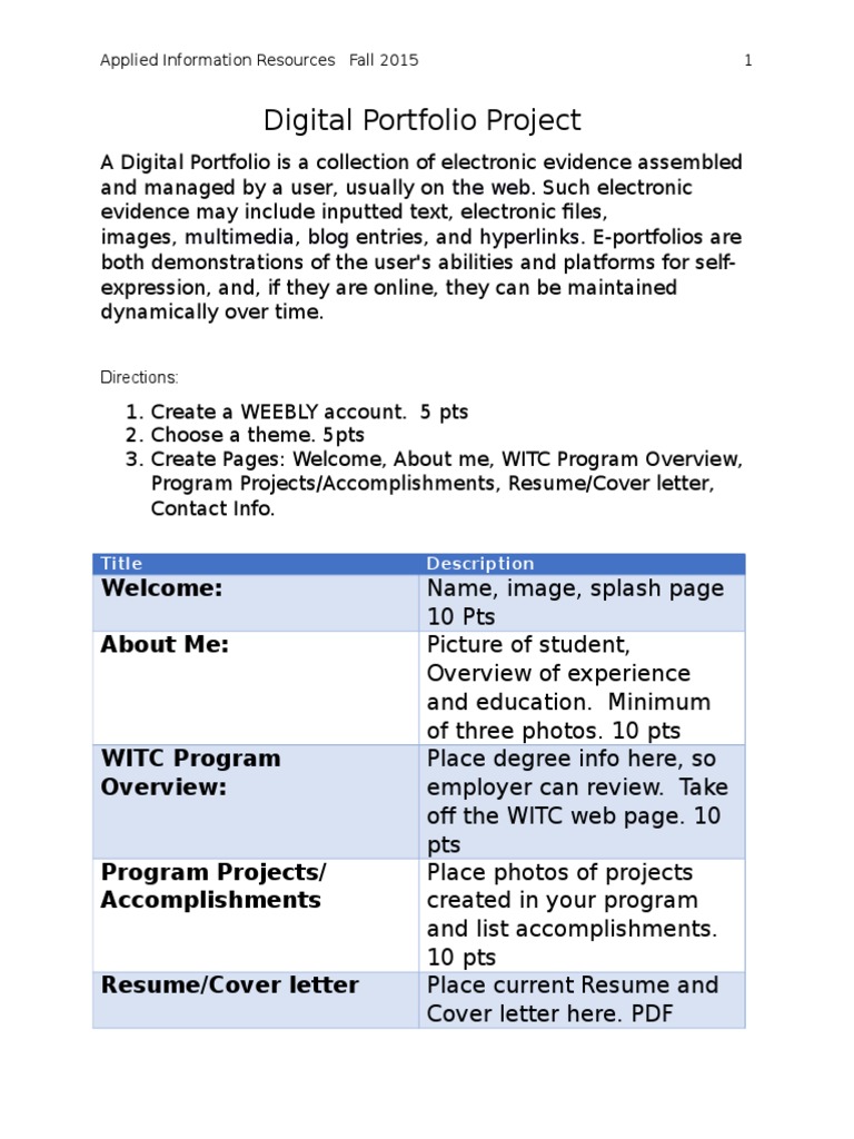Digital Portfolio Project | PDF | Career & Growth