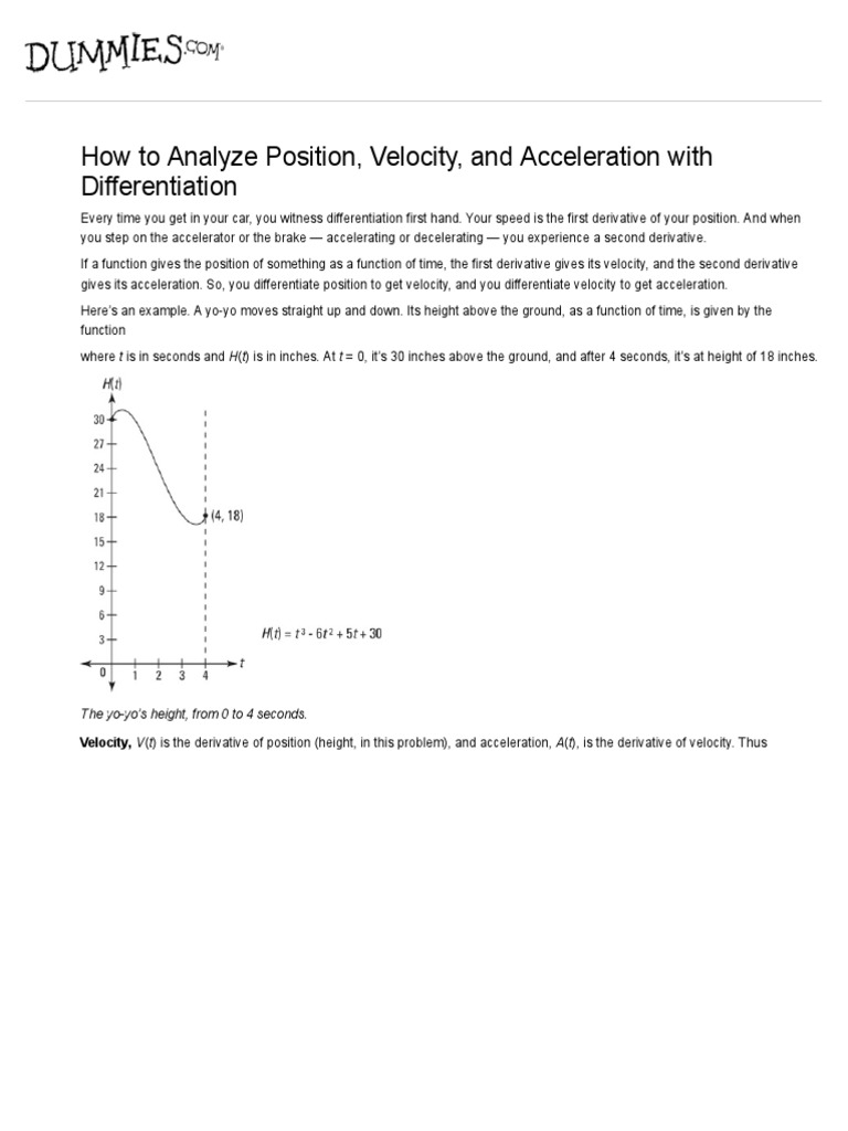 How To Analyze Position Velocity And Acceleration With