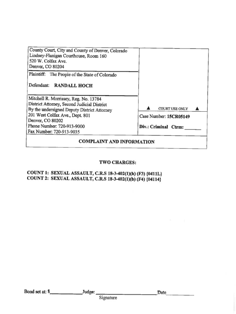 Randall Hoch Arrest Documents | PDF