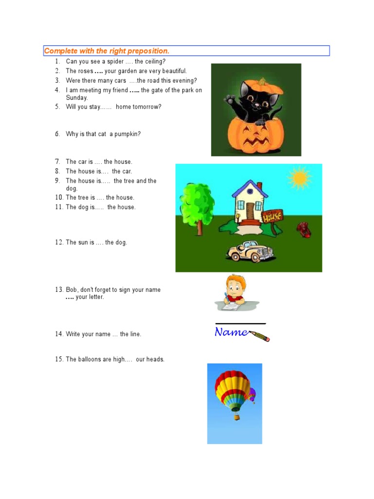 Preposition Practice Exercises | PDF