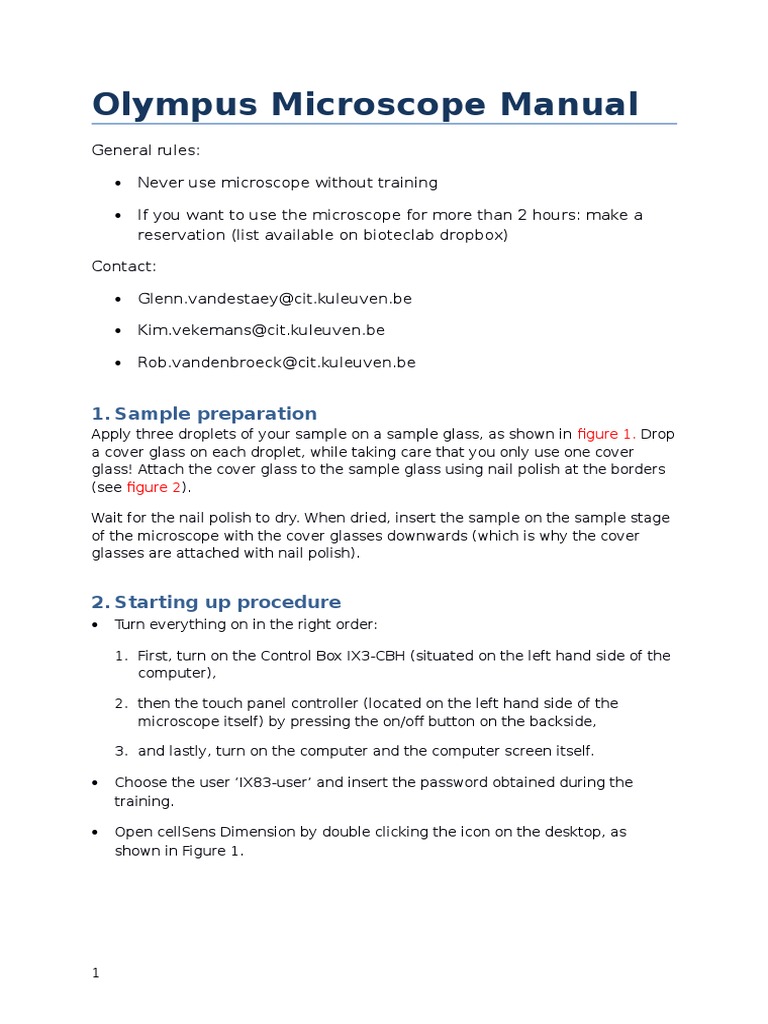Olympus Microscope User Manual | PDF | Camera | Icon (Computing)