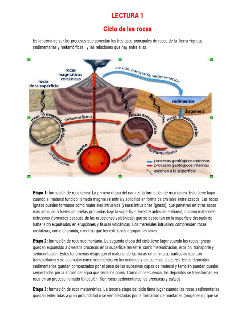El Ciclo De Las Rocas ígneas Sedimentarias Metamórficas Biología