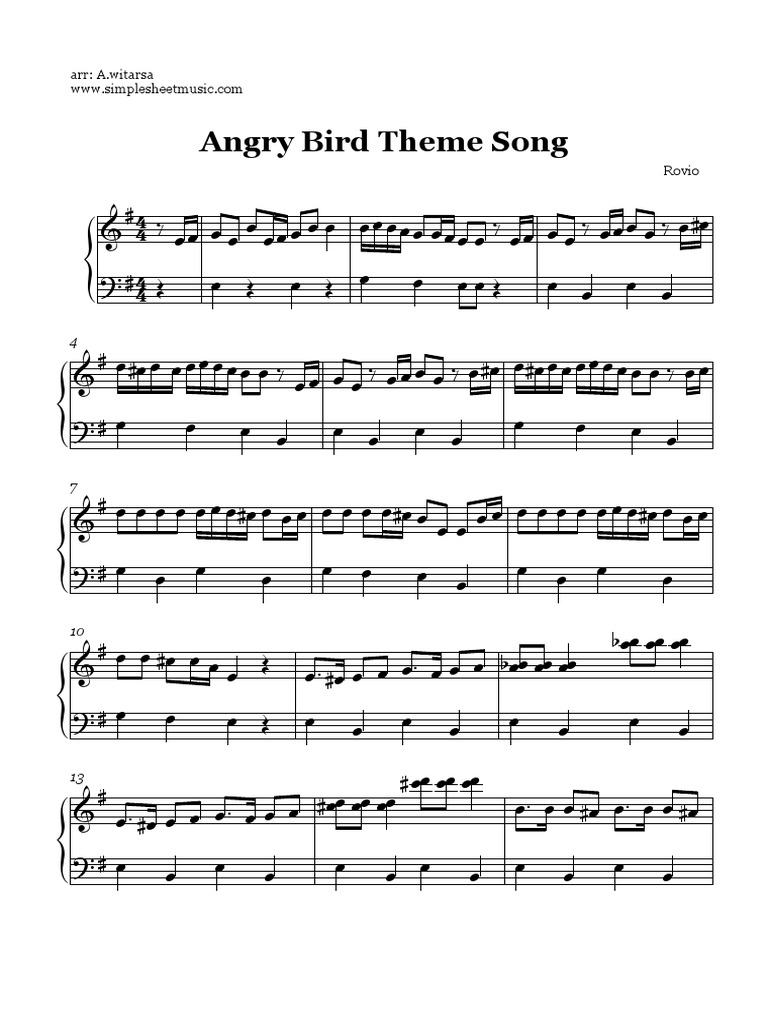 Angry Bird Theme Song | PDF