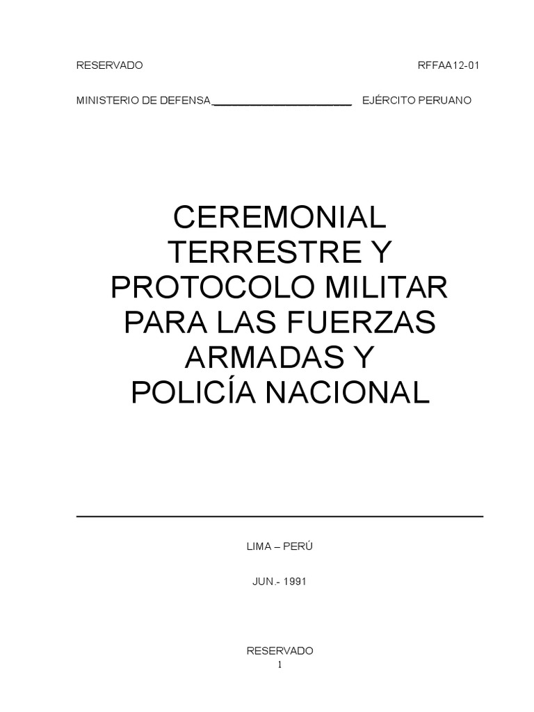 Reglamento de Ceremonial Terrestre y Protocolo | PDF | Oficial general ...