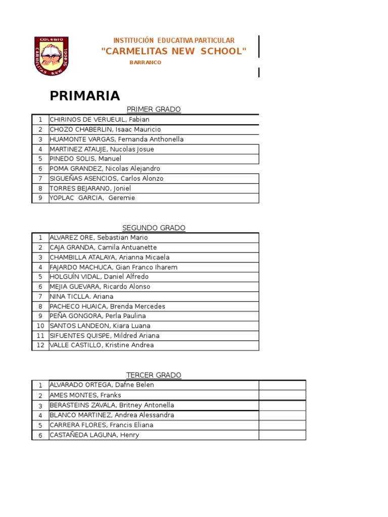 NÃ“MINA DE ALUMNOS CNS 2015 (1).xlsx | PDF