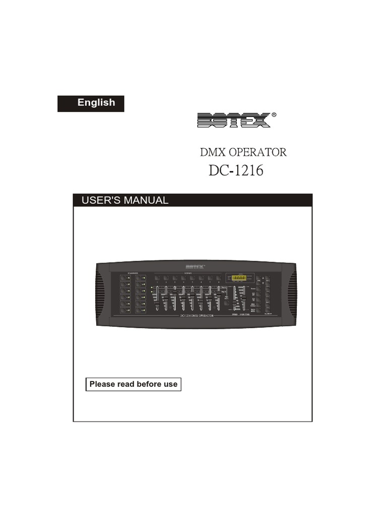 Botex DC-1216 DMX Controller PDF | PDF | Manufactured Goods | Electronics