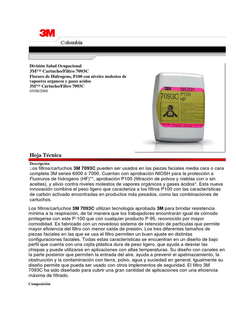 Filtro 3m 7093 P100 Ficha Tecnica Wholesale Dealers | dev.rewasoft.net:2048