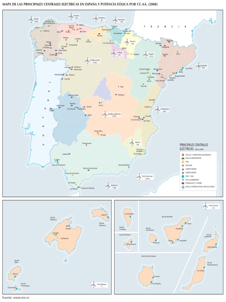 Mapa Centrales Electricas | PDF | Generación eléctrica | Producción de ...