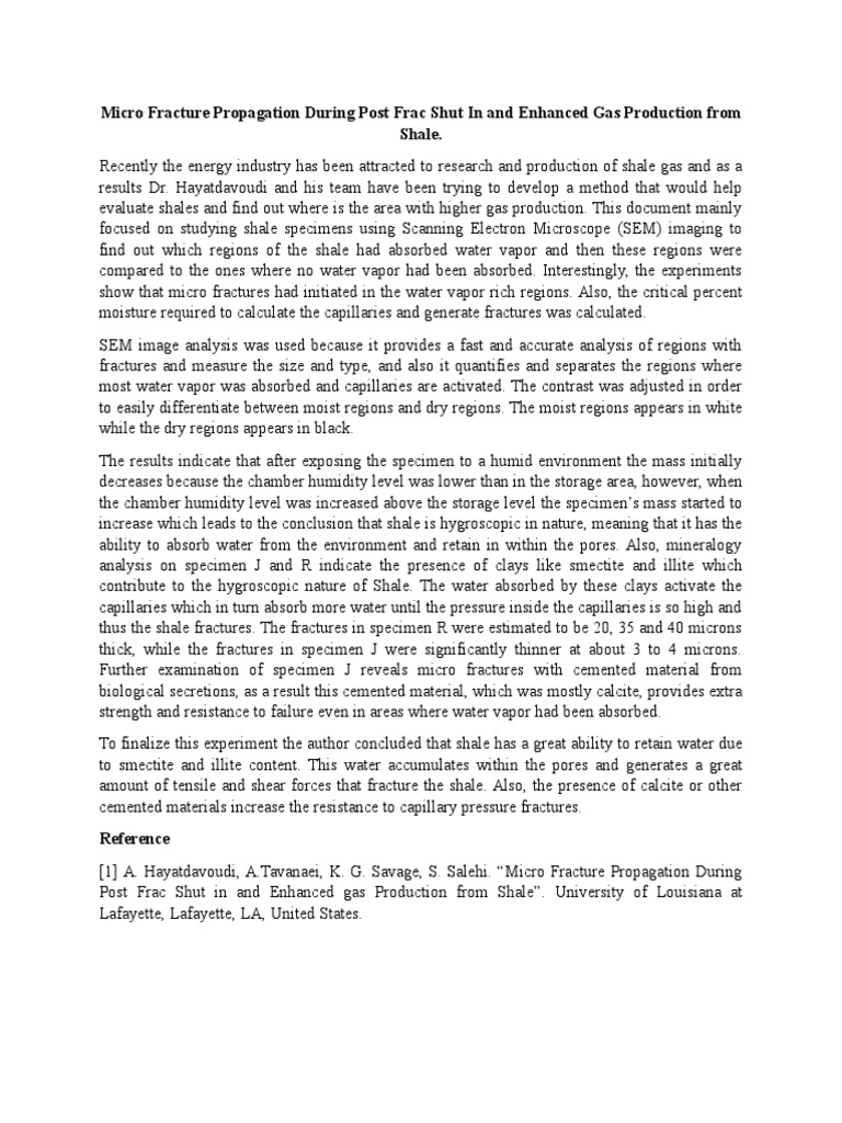 SEM Analysis of Shale Fractures | PDF | Scanning Electron Microscope ...