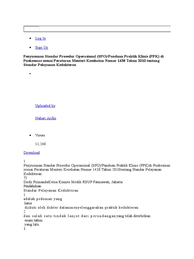 Sop Prosedr Penyusunan Layanan Klinis | PDF