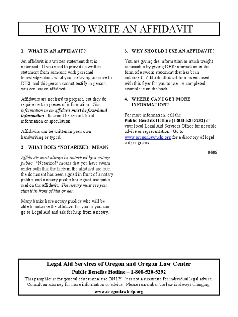 How To Write An Affidavit | PDF | Notary Public | Affidavit