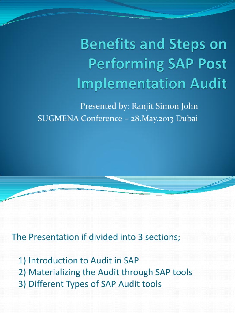 Benefits and Steps On Performing SAP Post Implementation Audit GulfCement | PDF | Audit ...