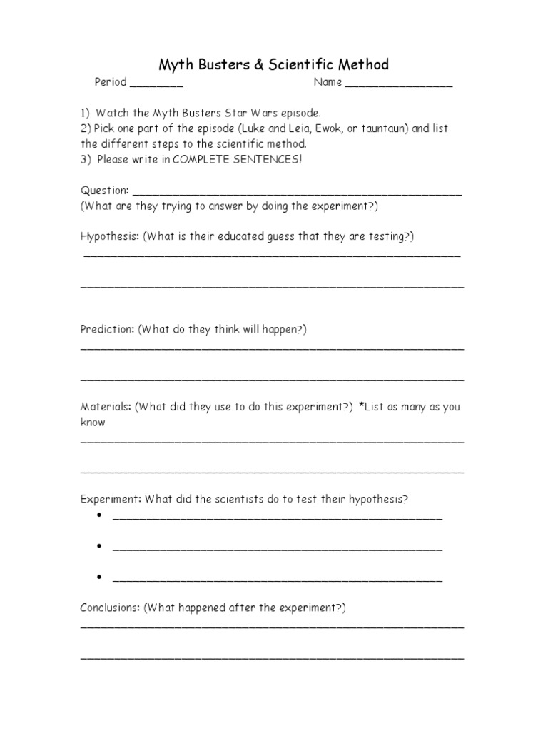 MythBusters and the Scientific Method | PDF