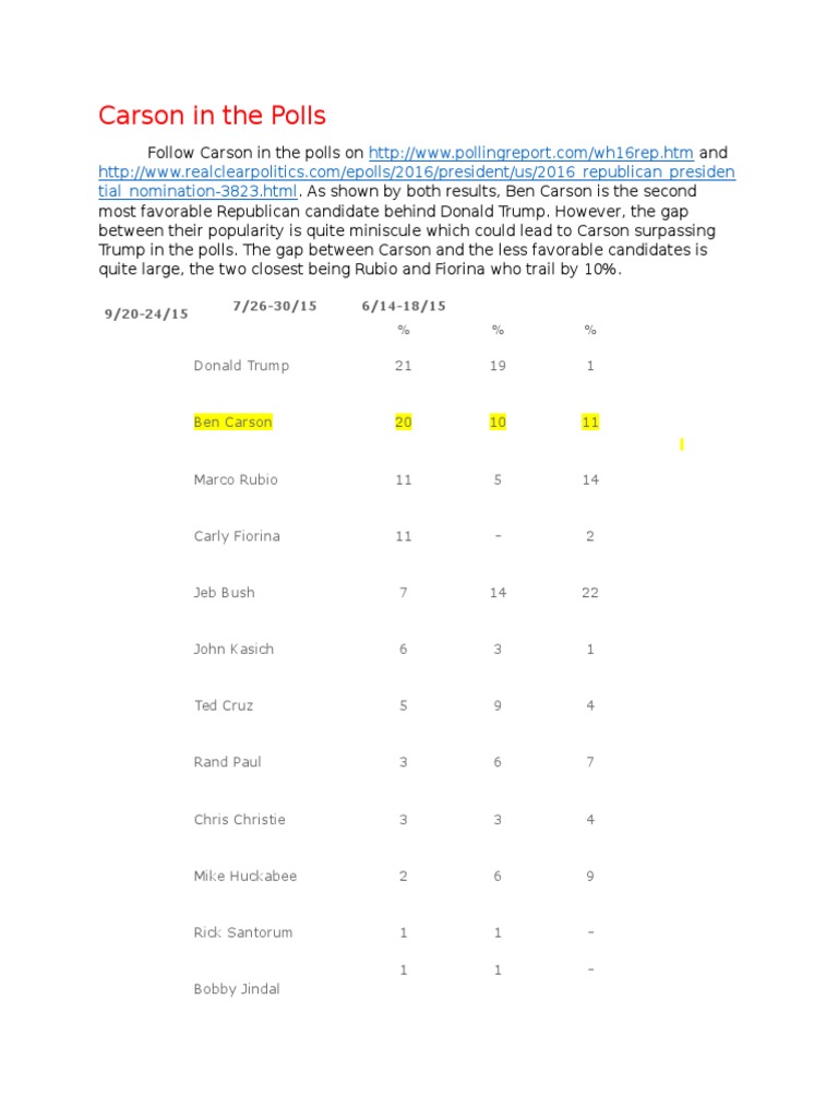 Ben Carson 2 | PDF | Politics