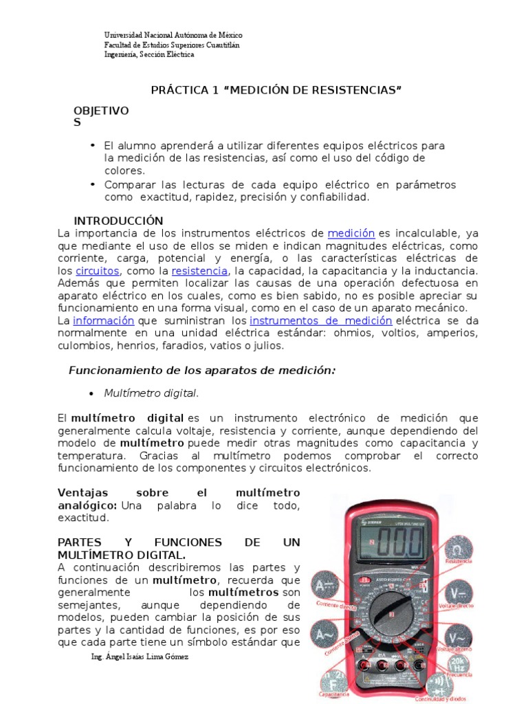 Medición de Resistencias Eléctricas | PDF | Ciencia y matemáticas ...