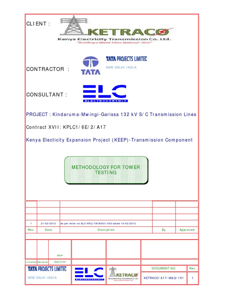 Methodlogy For Transmission Tower Testing | PDF | Civil Engineering ...
