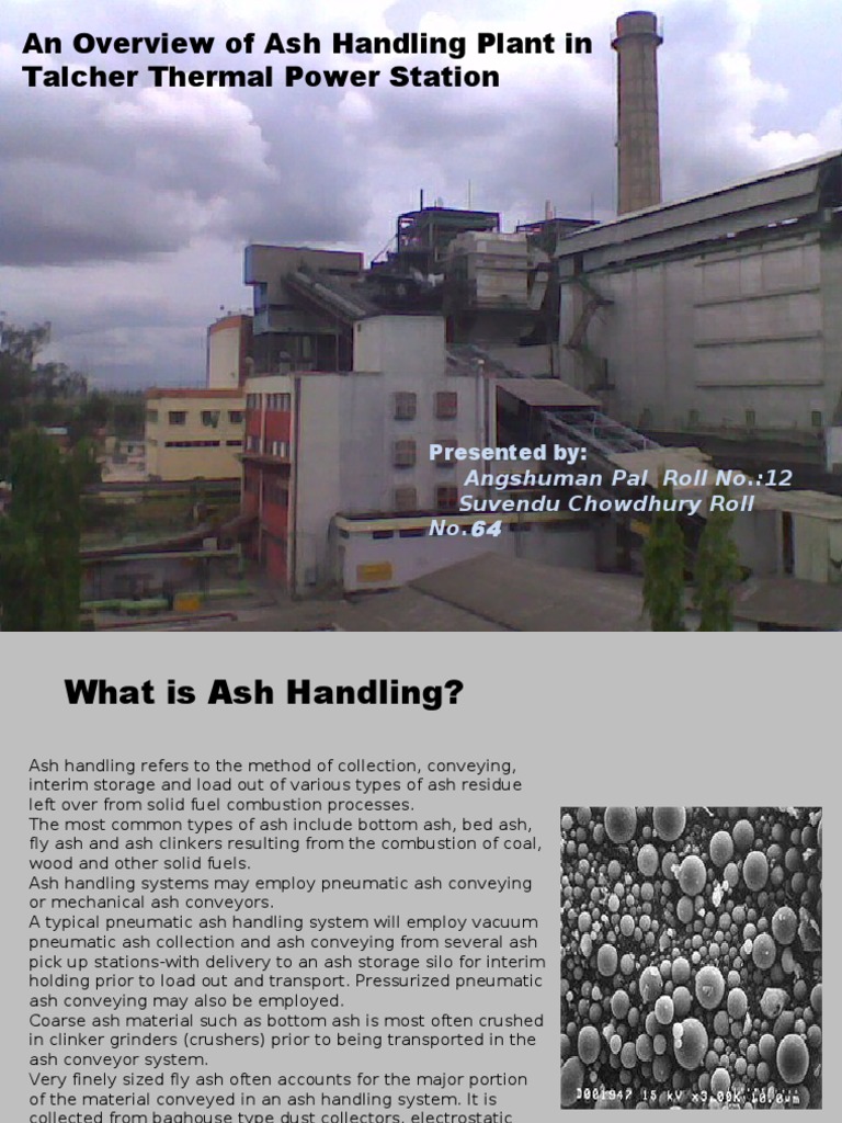 Ash Handling Systems in Talcher Power Plant | PDF | Energy Technology ...