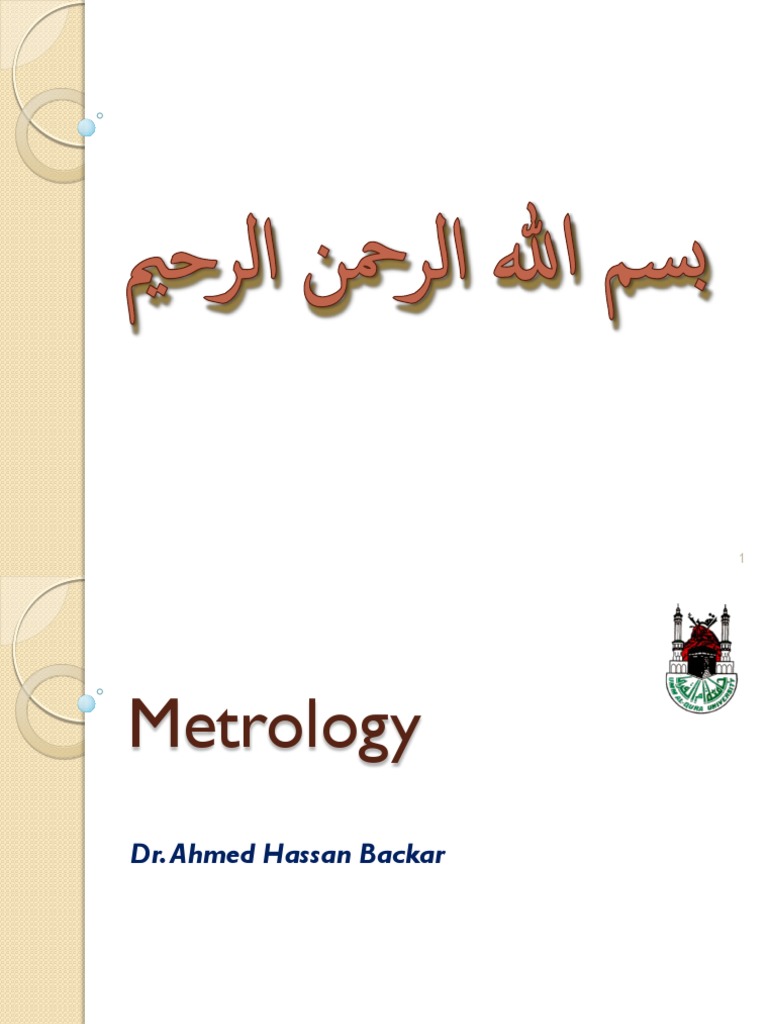 Metrology Lecture 1 | PDF | Engineering Tolerance | Scientific Observation