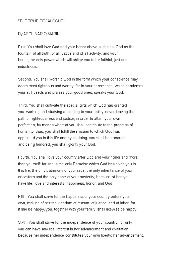 The True Decalogue | PDF | Conscience | God