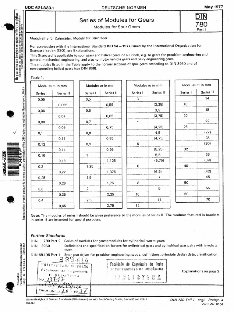 DIN-780 Part 1 | PDF