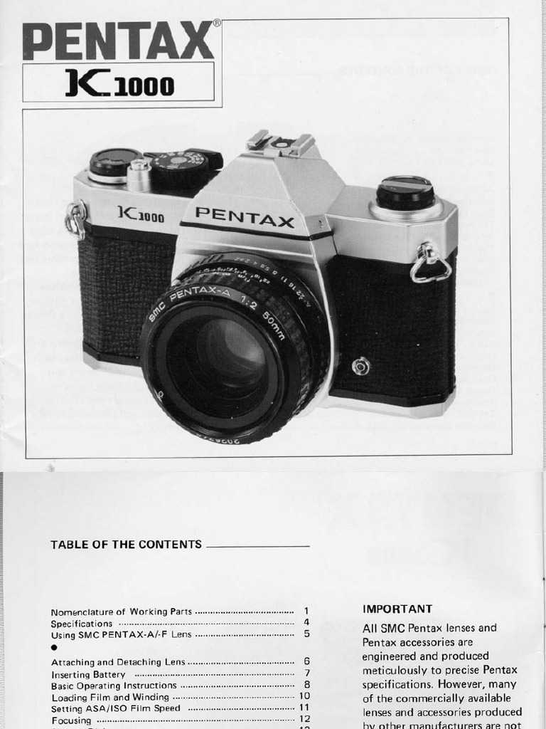 K1000 Instruction Manual | PDF | Flash (Photography) | Camera