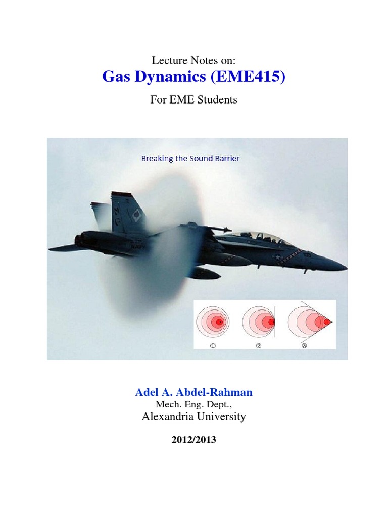 Gas Dynamics | PDF | Compressible Flow | Mach Number