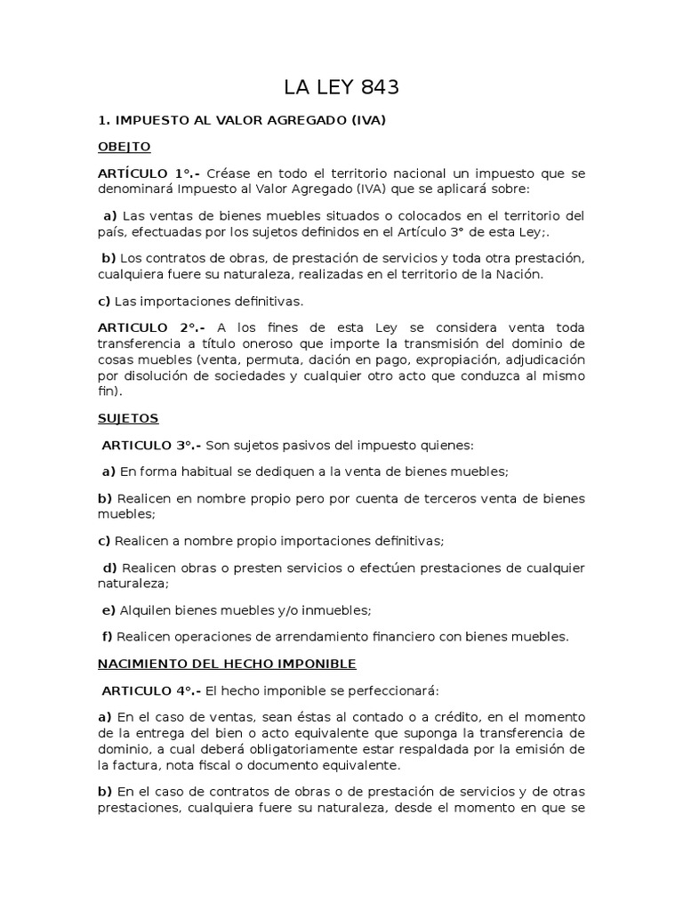 Resumen de LA LEY 843 | PDF | Impuesto sobre la renta | Impuestos
