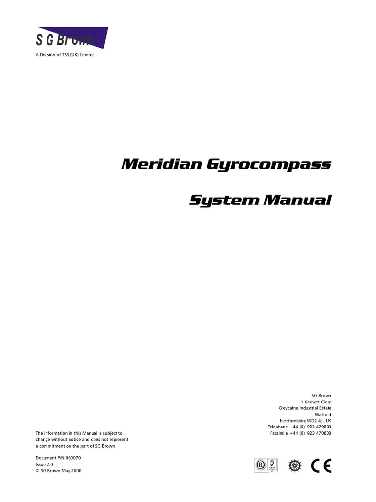 Meridian Gyrocompass | PDF | Gyroscope | Equipment