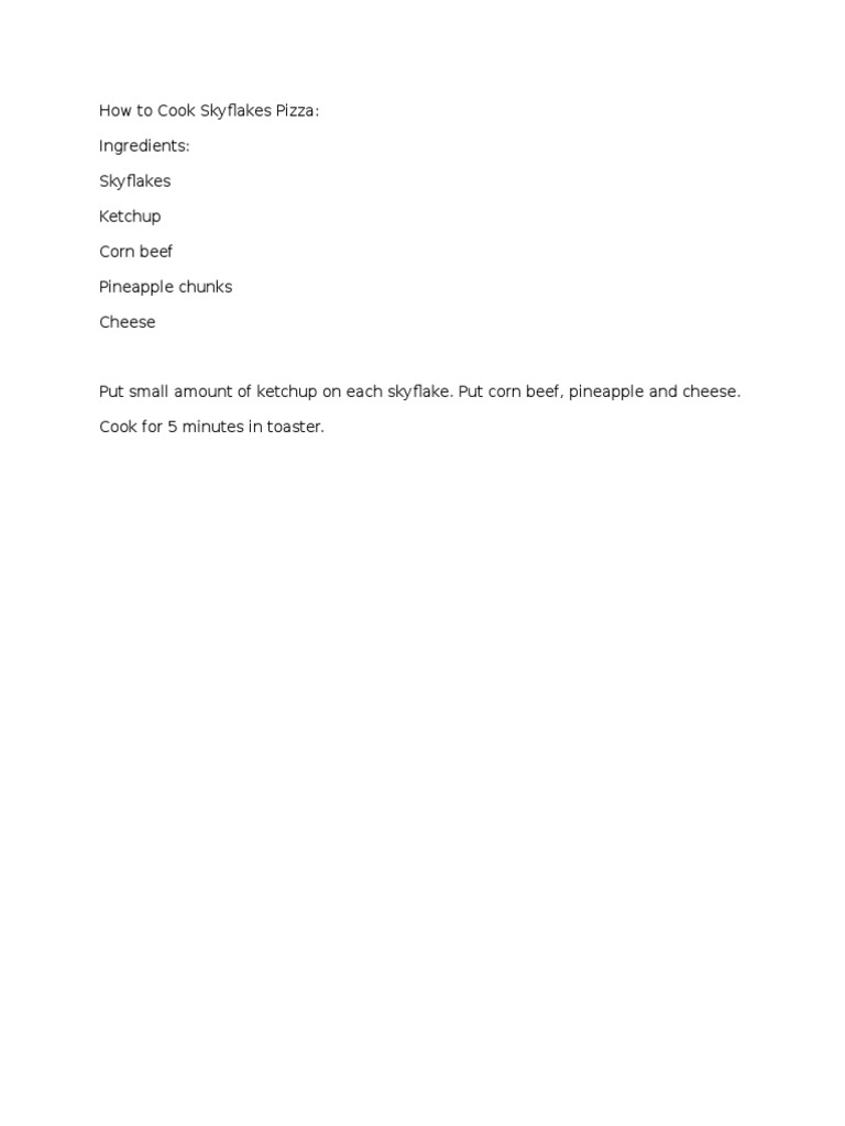 Easy Skyflakes Pizza Recipe | PDF