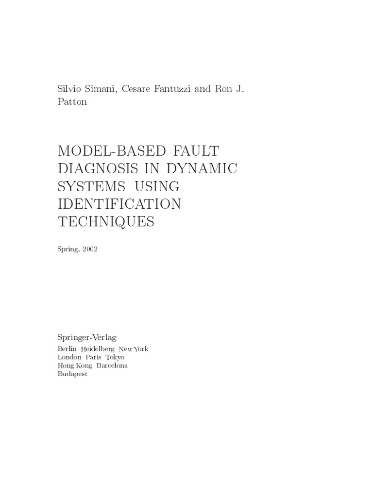 Automatic Control Model Based Fault Diagnosis In Dynamic Systems Using Identification