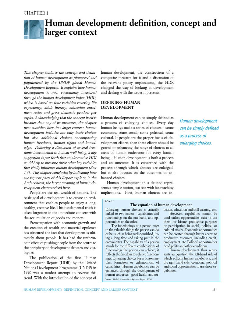 Human Development: Definition, Concept and Larger Context | PDF | Human ...