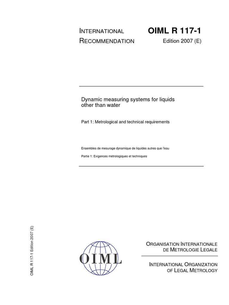 OIML R117 1 E07 | Download Free PDF | Flow Measurement | Energy And ...