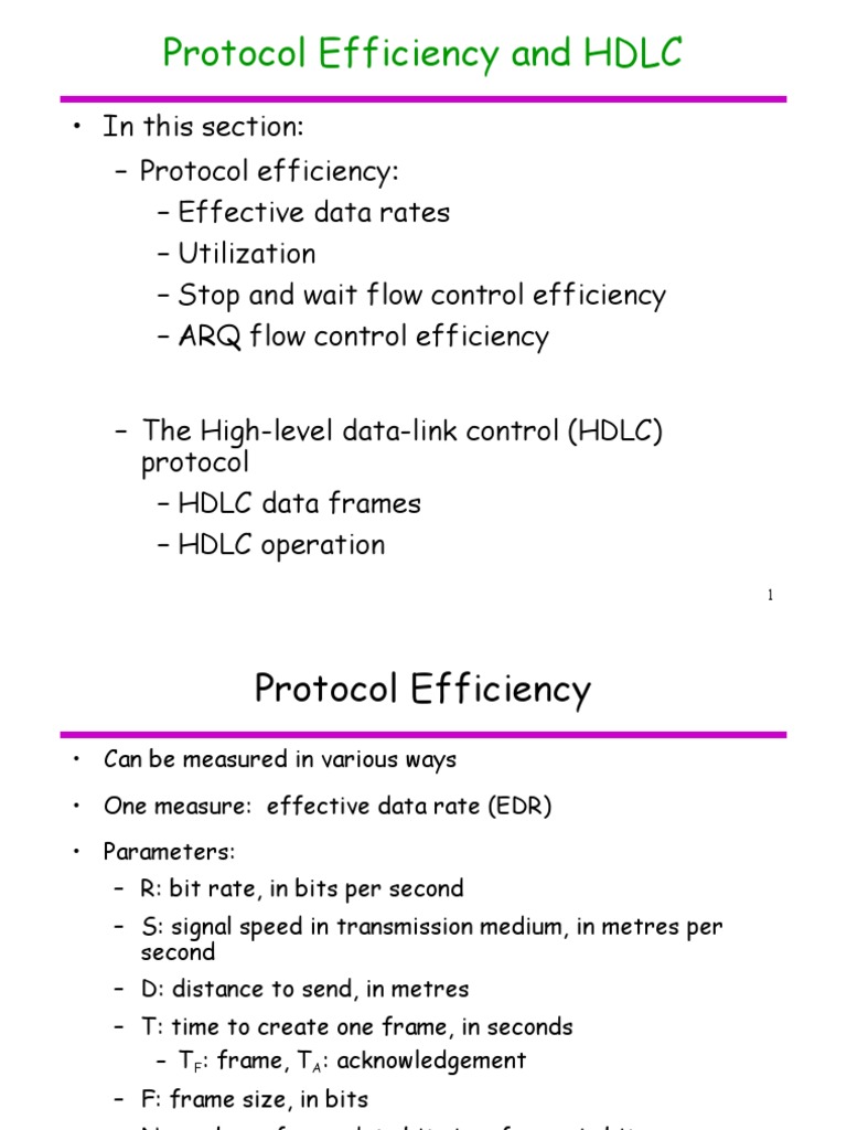HDLC Protocol & Efficiency | PDF | Internet Standards | Computer Data