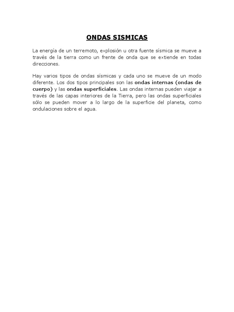 Ondas Sismicas | PDF | Olas | Temblores