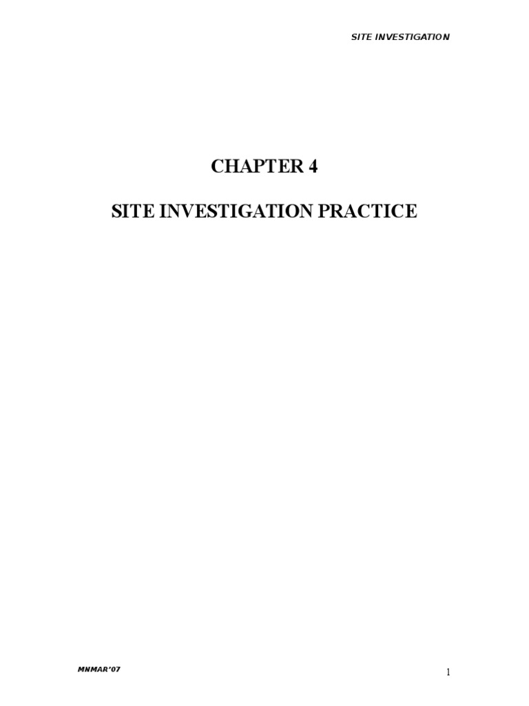 Stages of Soil Site Investigation | PDF | Geotechnical Engineering | Soil