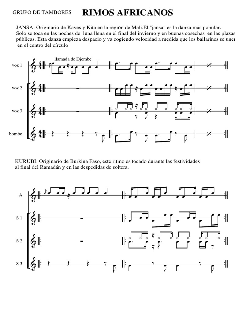 Ritmos Africanos para Danza y Percusión | PDF