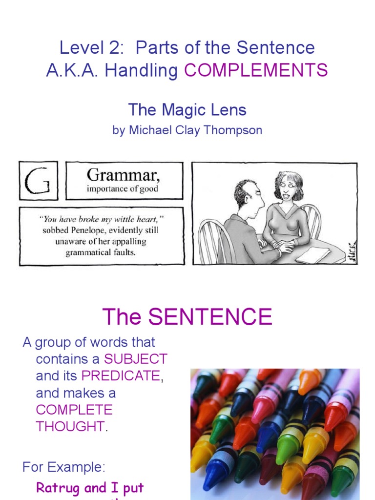 Parts of The Sentence | PDF | Subject (Grammar) | Object (Grammar)