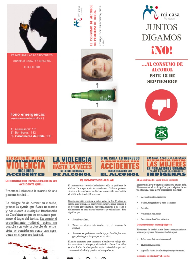 Triptico Consumo de Alcohol | PDF | Adolescencia | Comportamiento