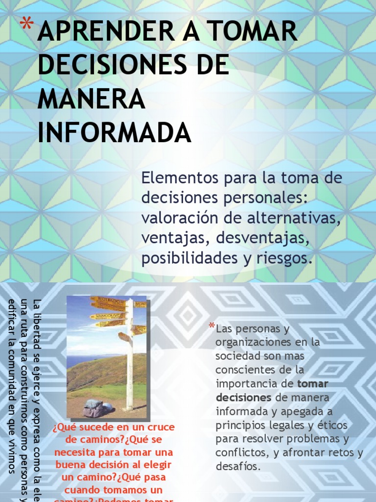 Elementos para decisiones informadas | PDF | Toma de decisiones | Libertad