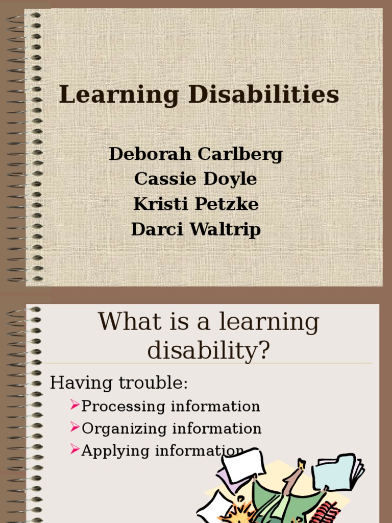 Learning Disabilities PowerPoint | PDF | Learning Disability | Dyslexia