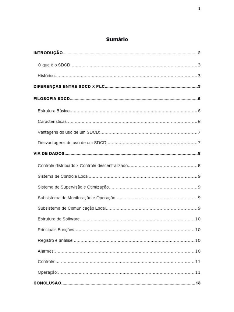 Sistema Digital de Controle Distribuído - SDCD | PDF | Controlador lógico programável | Ciência ...