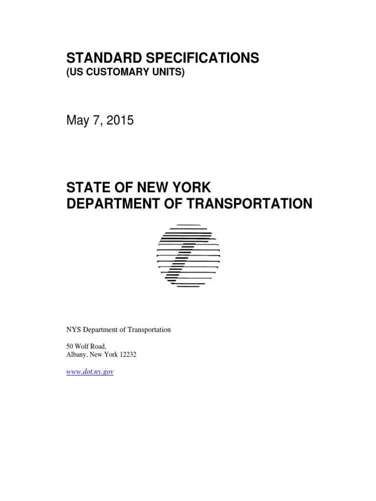 NYSDOT Item Spec List | PDF | Road Surface | Concrete