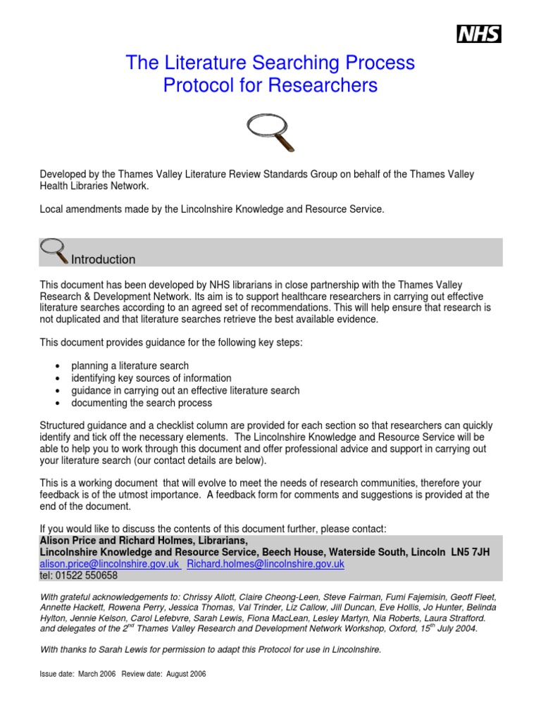 Lit Search Guide | PDF | Systematic Review | Clinical Trial