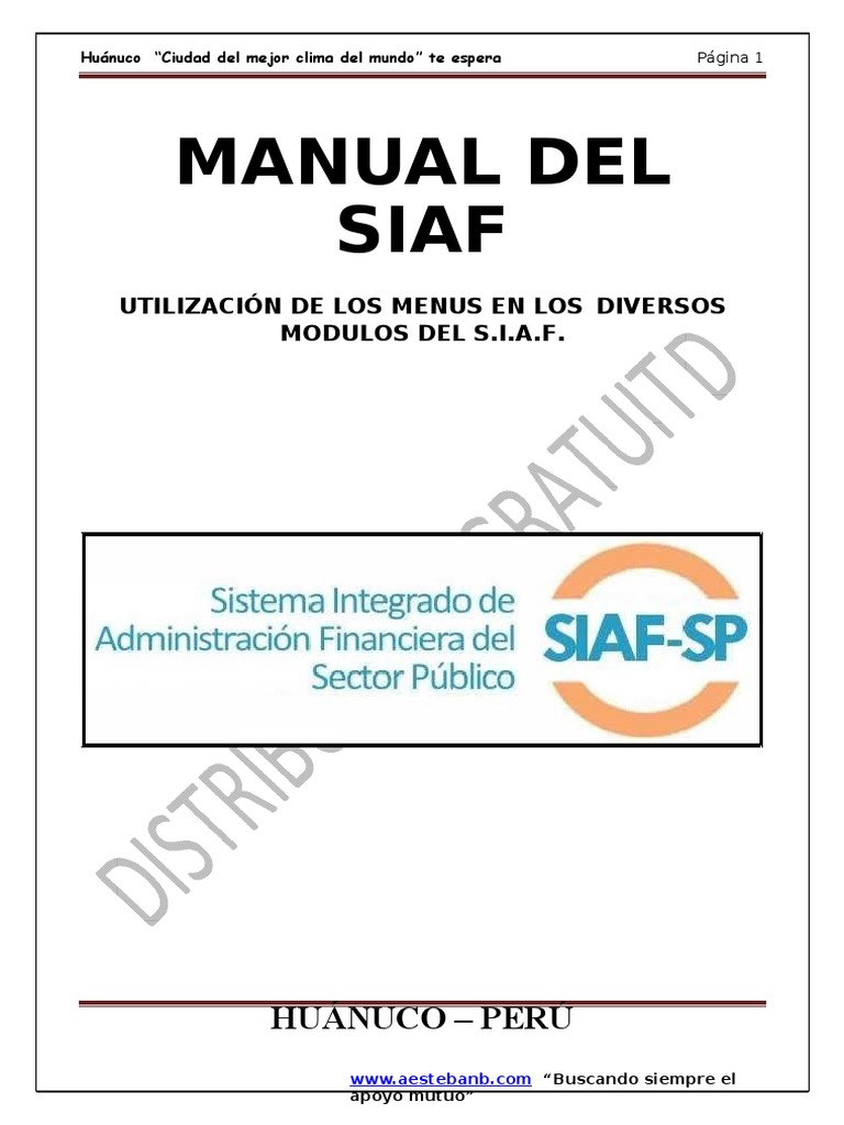 Manual Del SIAF | PDF | Devengo | Contabilidad