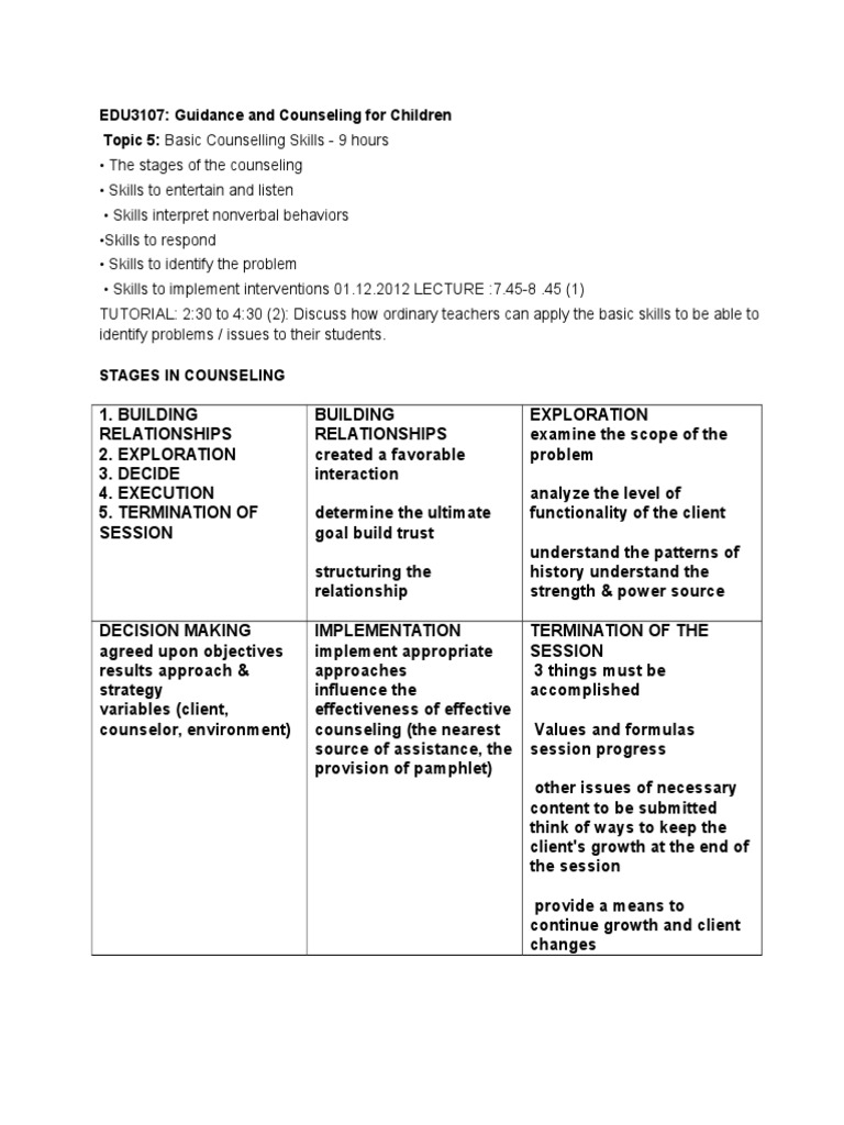 Topic 5 Basic Skills of Counseling | PDF | Counseling Psychology ...