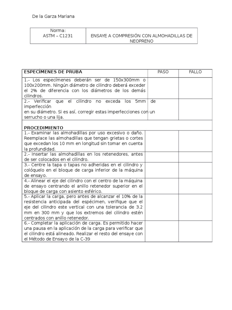 Lista, Astm - c1231 | PDF | Tecnología
