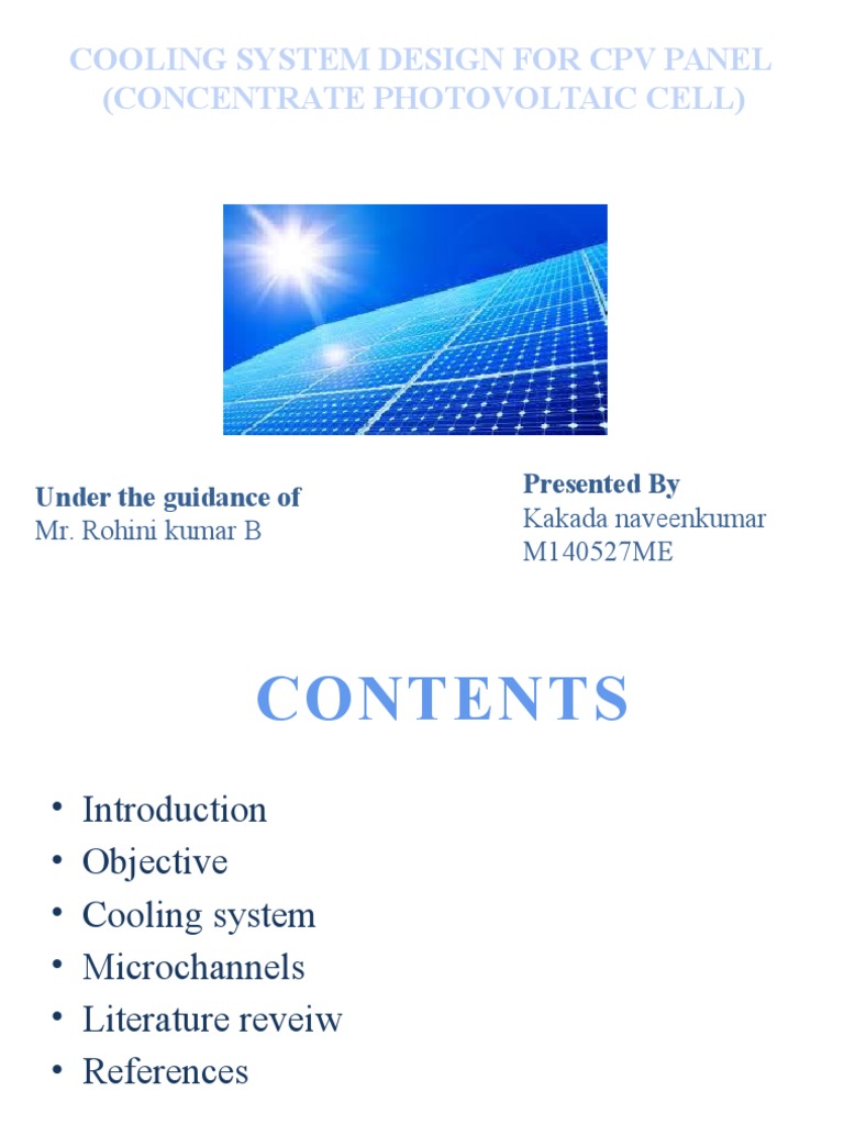 Cooling System Design For CPV Module (Concentrate | Download Free PDF ...