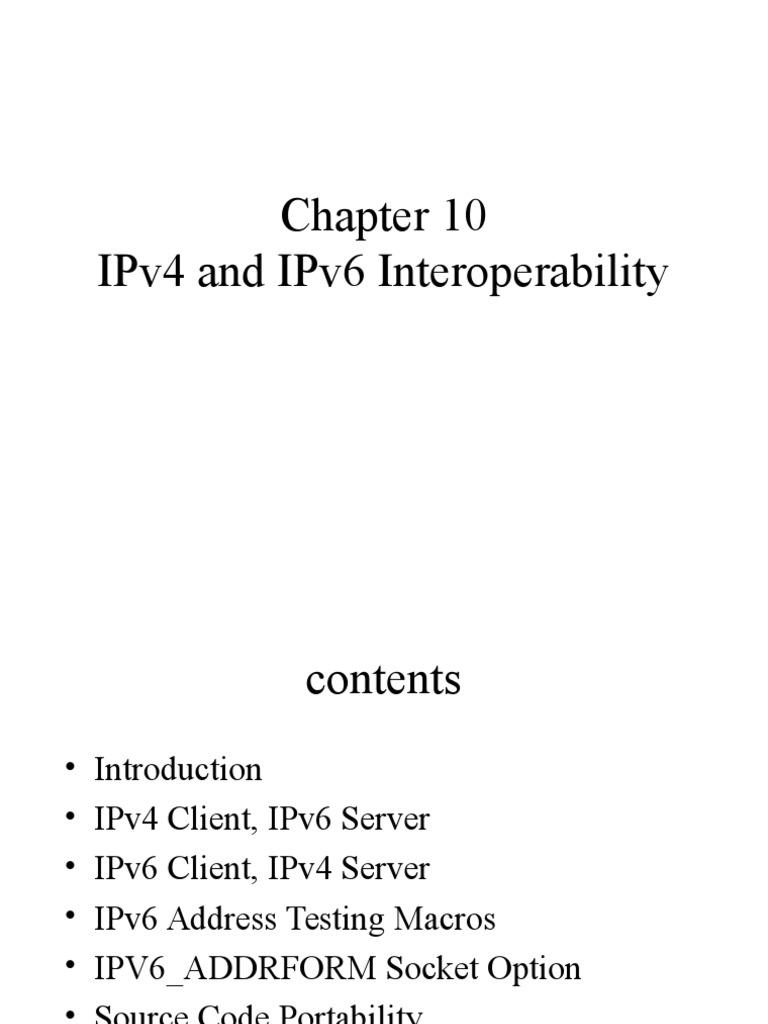 VI IPv4 and IPv6 Interoperability | PDF | I Pv6 | Network Socket