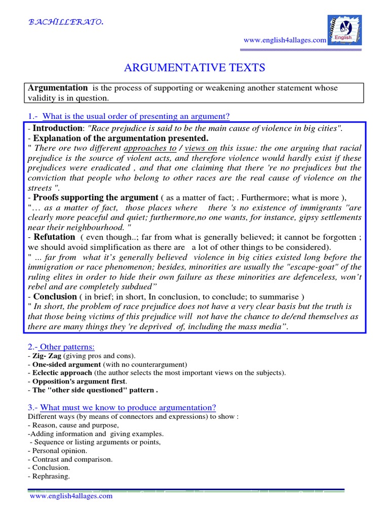 Argumentative Texts. | PDF | Argument