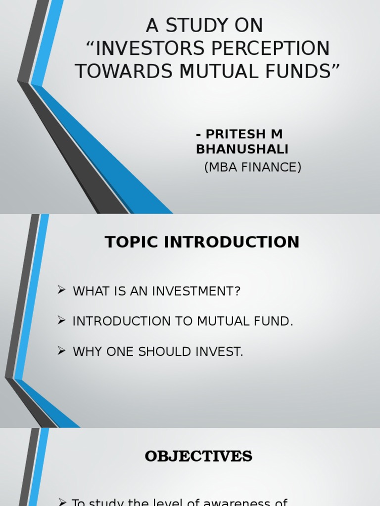 Prit PPT Project | PDF | Mutual Funds | Investor